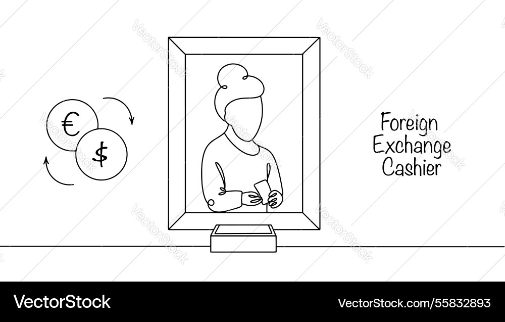Foreign exchange cashier Royalty Free Vector Image