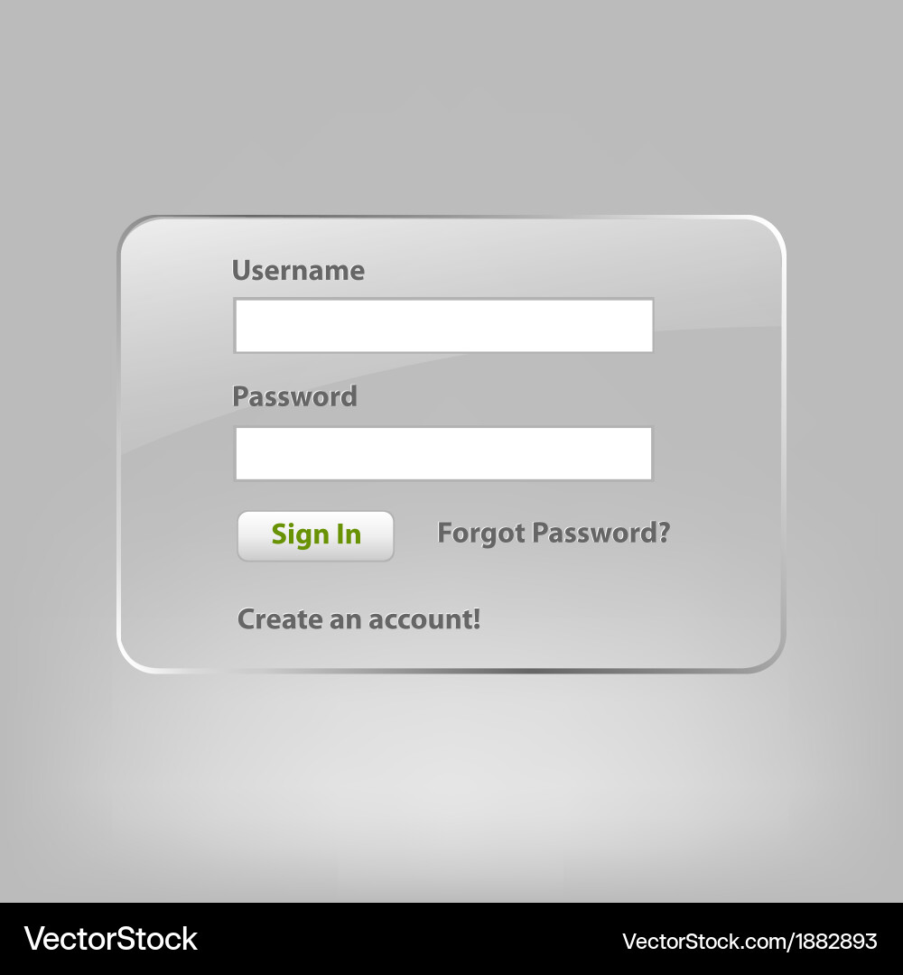 Glass login password Royalty Free Vector Image