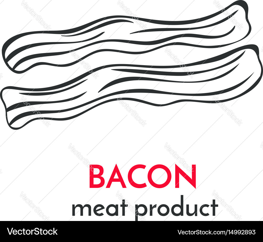 Hand drawn bacon icon Royalty Free Vector Image