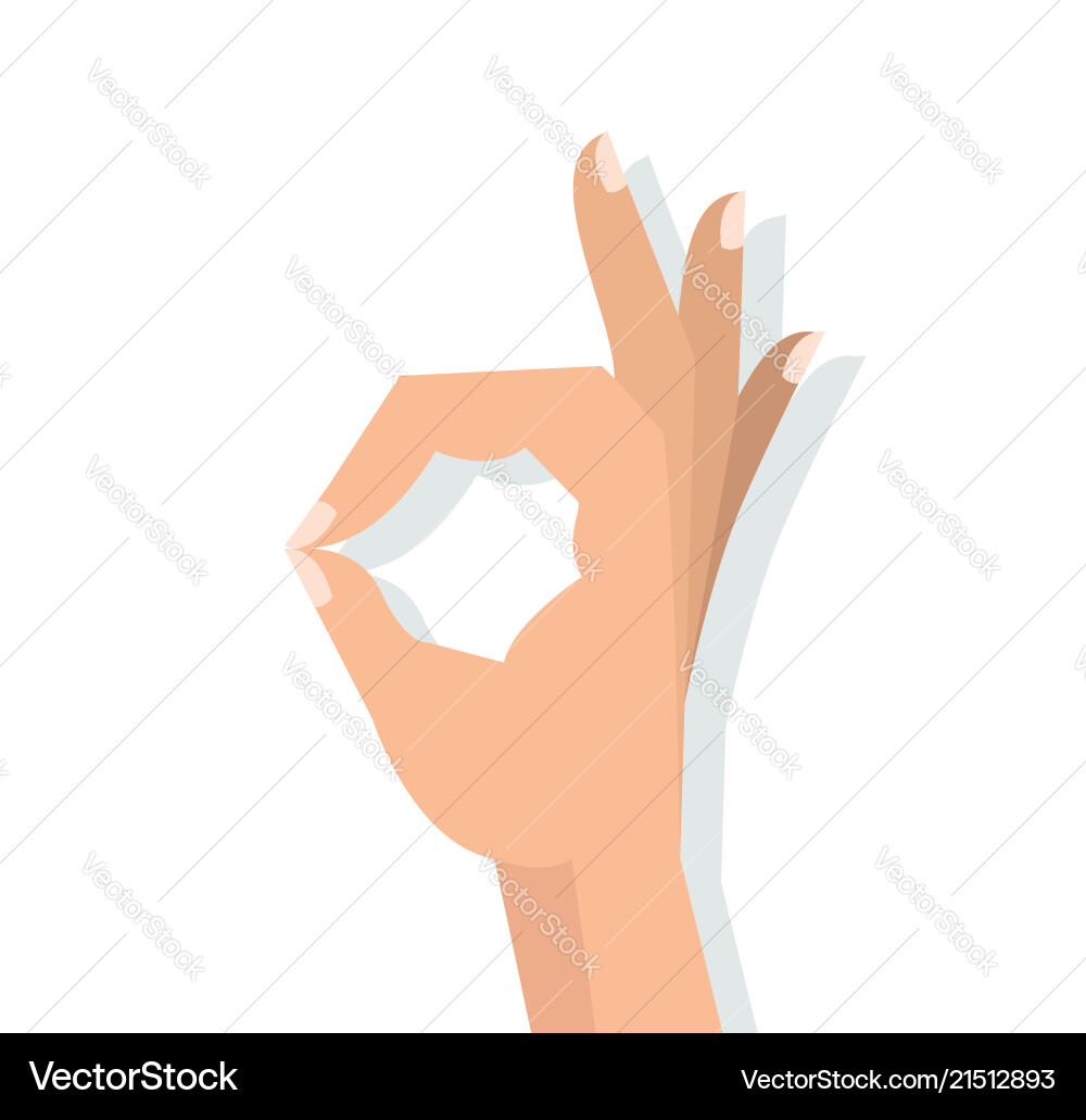 Hand sign ok Royalty Free Vector Image - VectorStock