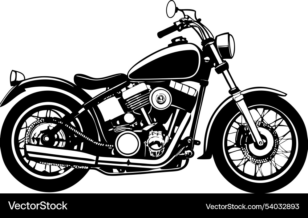 Harley-davidson style cruiser motorcycle Vector Image