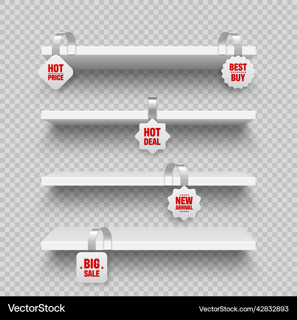 Realistische Regale Supermarkt Lizenzfreies Vektorbild
