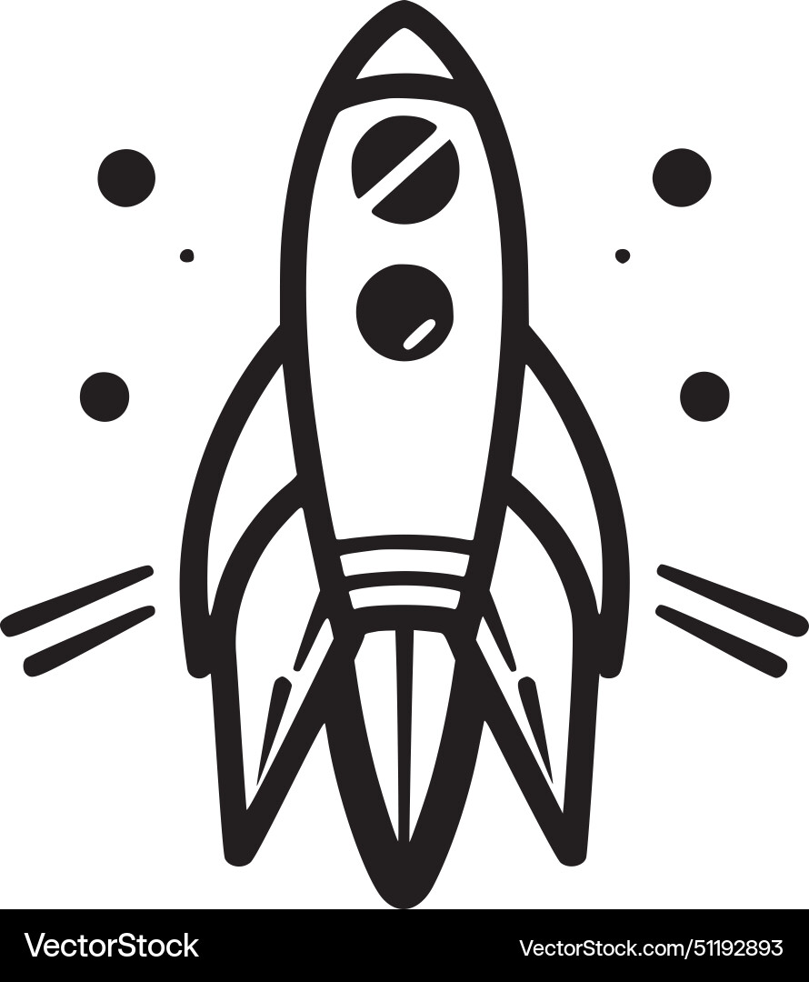 Rocket - minimalist and flat logo Royalty Free Vector Image