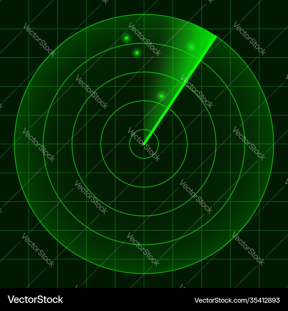 Simple radar screen readout Royalty Free Vector Image