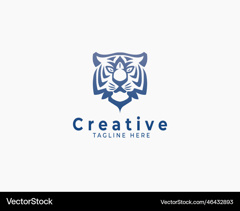 Tiger head logo design template simple gradient Vector Image