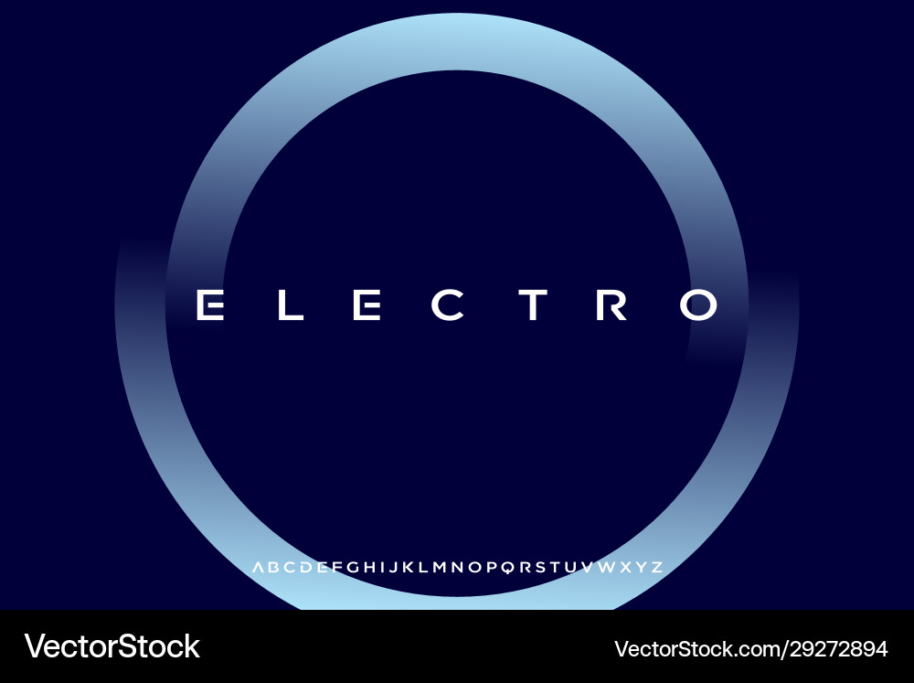Alphabet font futuristic digital space typography Vector Image