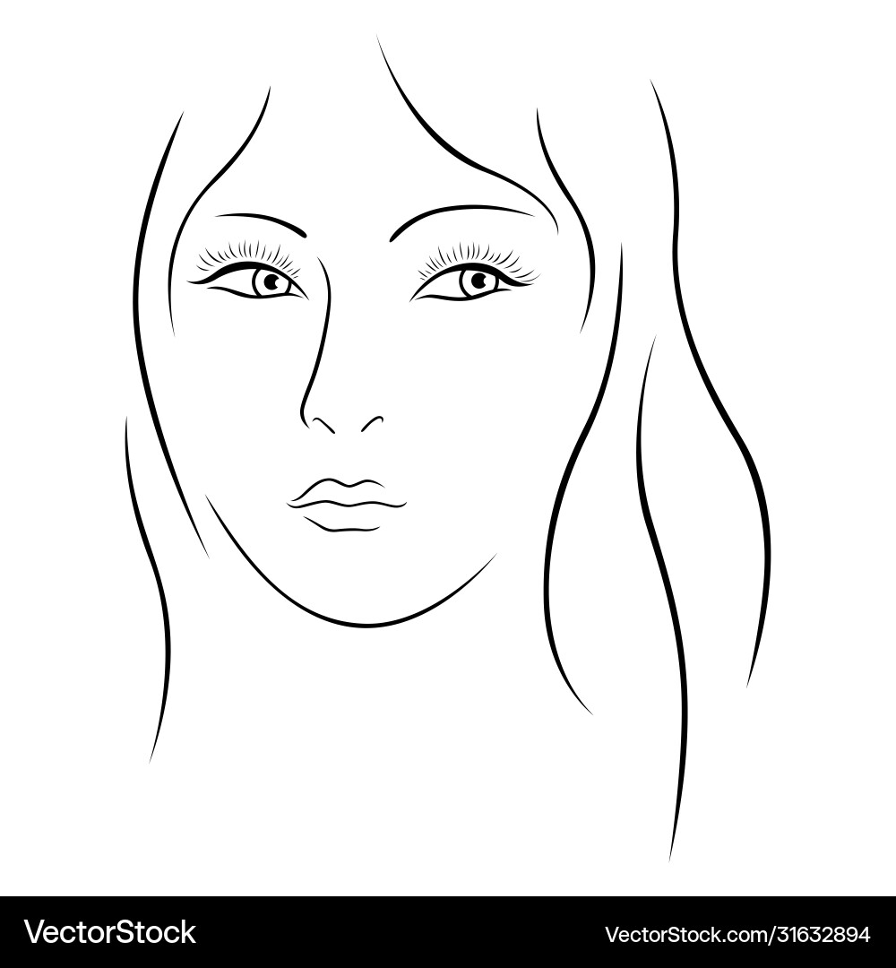Beautiful lady simple portrait Royalty Free Vector Image