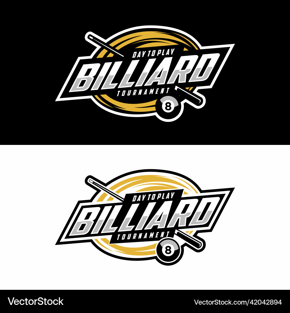 Billiard Badge Icon - Sports & Pool Royalty Free Vector