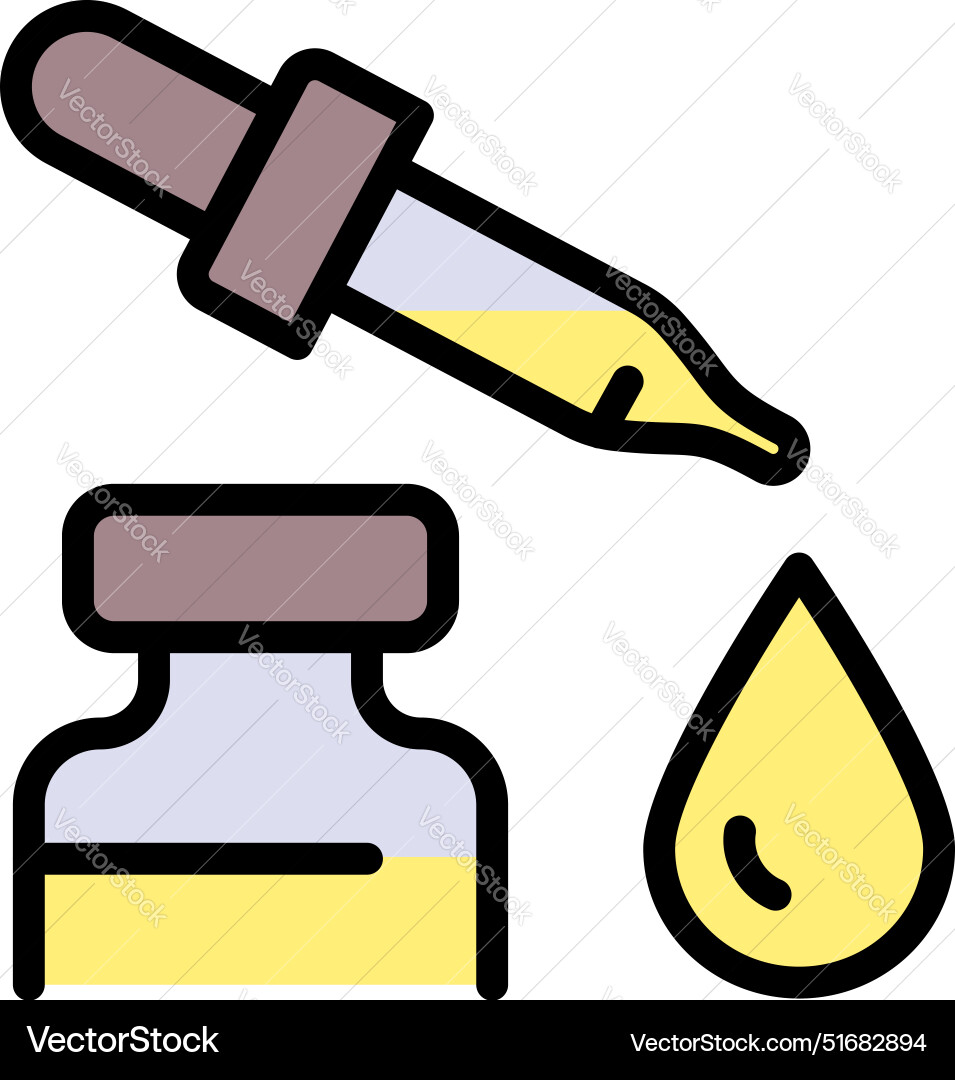 Flat icon for hemp seed oil color Royalty Free Vector Image