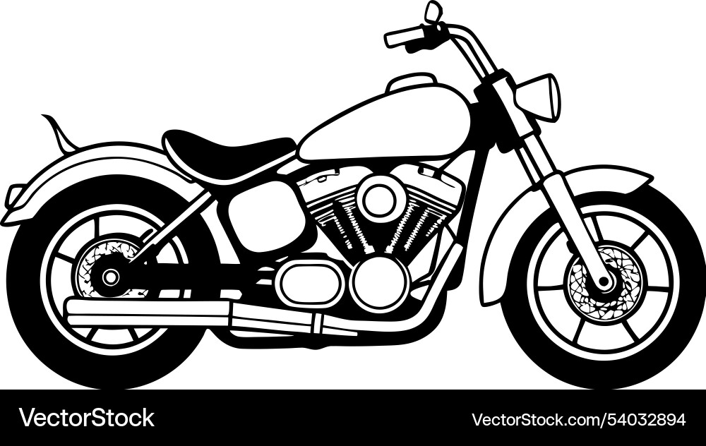 Harley-davidson style cruiser motorcycle Vector Image