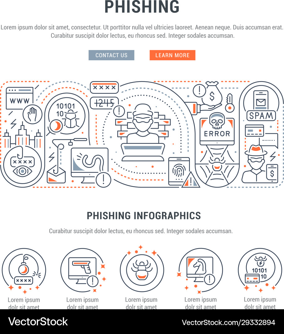 Linear phishing Royalty Free Vector Image - VectorStock