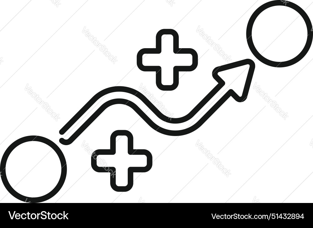 Positive growth trend line icon Royalty Free Vector Image