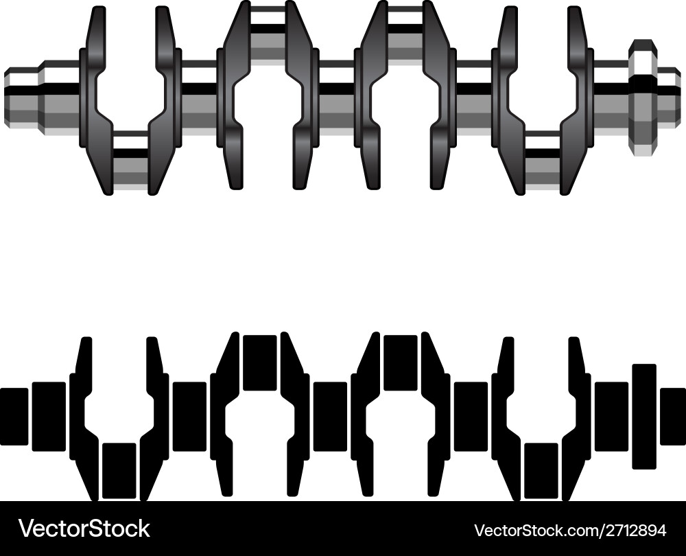Steel motor crankshaft Royalty Free Vector Image