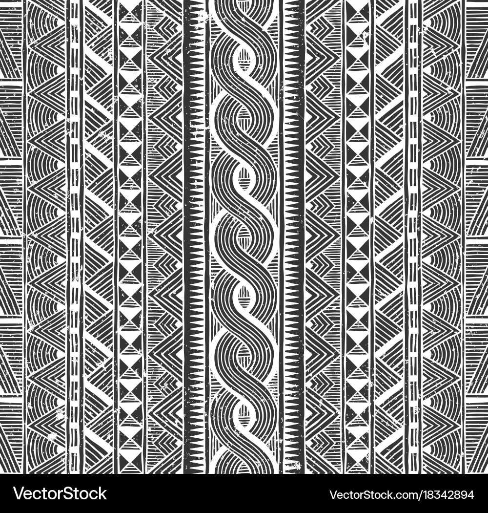 Tribal monochrome pattern seamless Royalty Free Vector Image