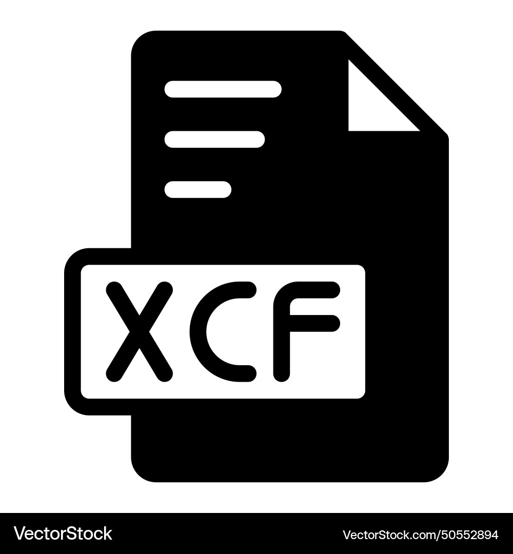 Xcf icon glyph design image extension format file Vector Image Xcf icon glyph design image extension format file Vector Image