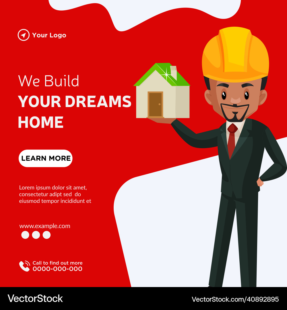 Banner design of engineer Royalty Free Vector Image