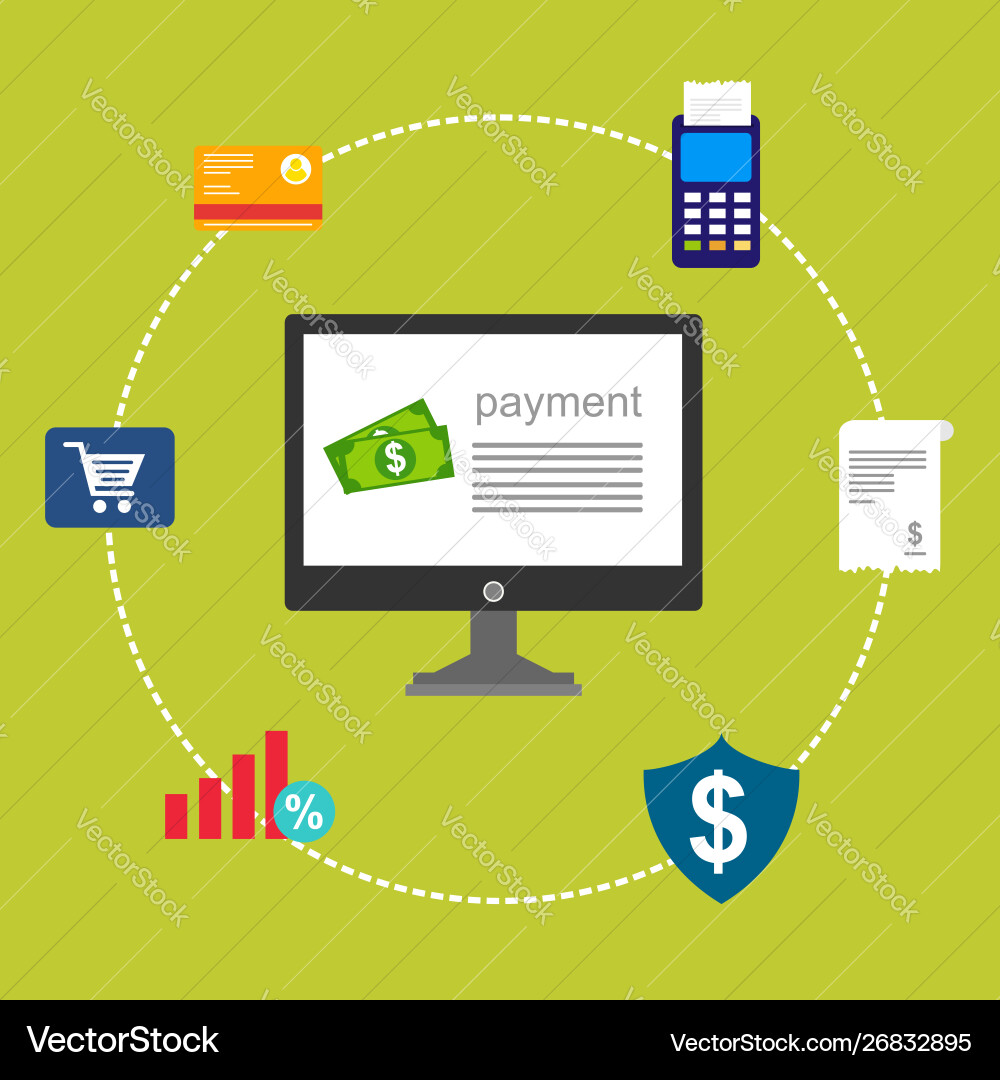 Concept online and mobile payments for web page Vector Image