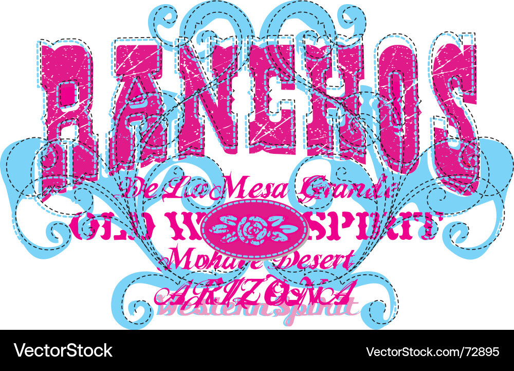 Floral Western Embroidery Patch Royalty Free Vector Image