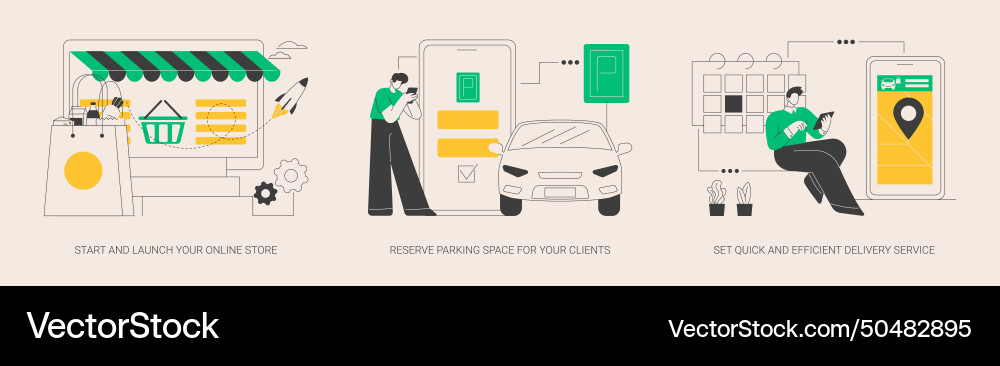 Online store pickup service abstract concept Vector Image