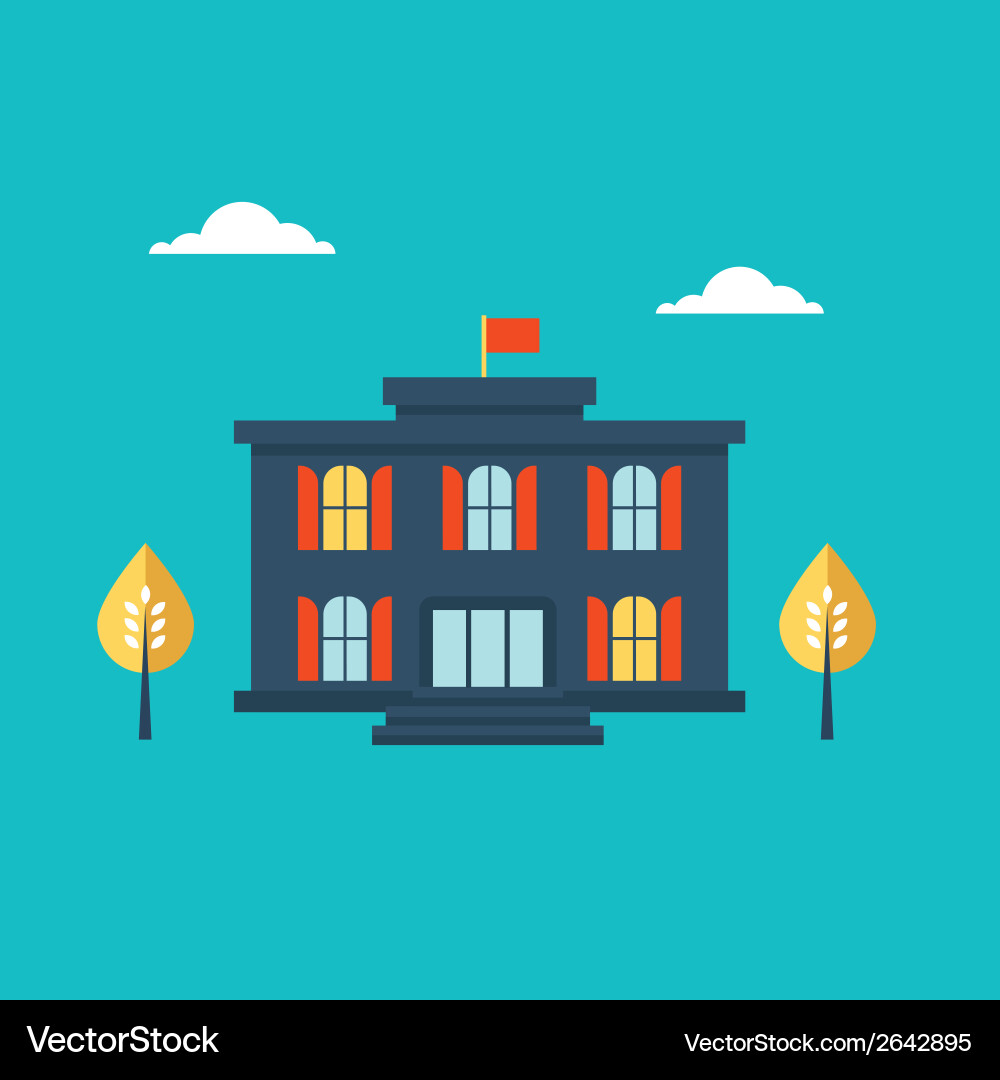School building icon Royalty Free Vector Image