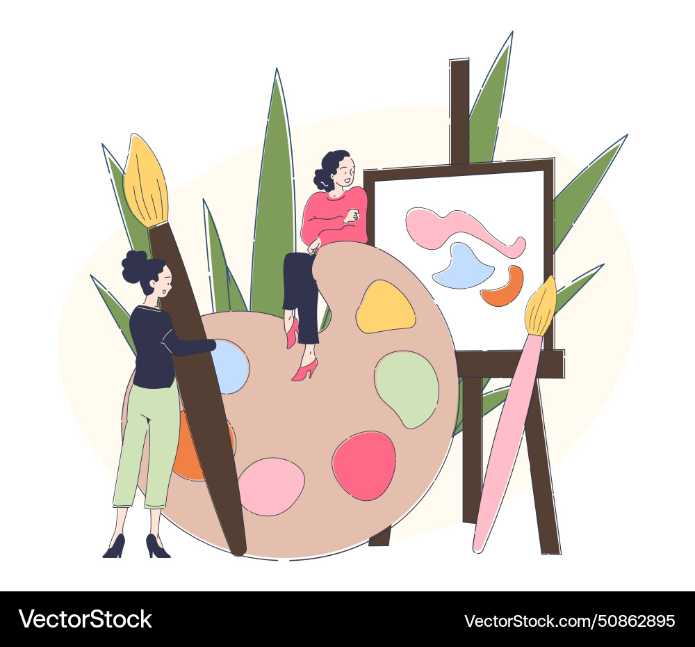 Team of artists simple Royalty Free Vector Image