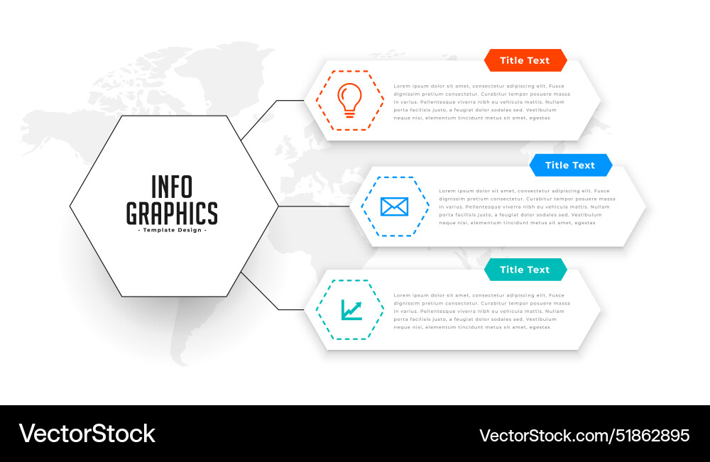 Three step infographic process flowchart template Vector Image