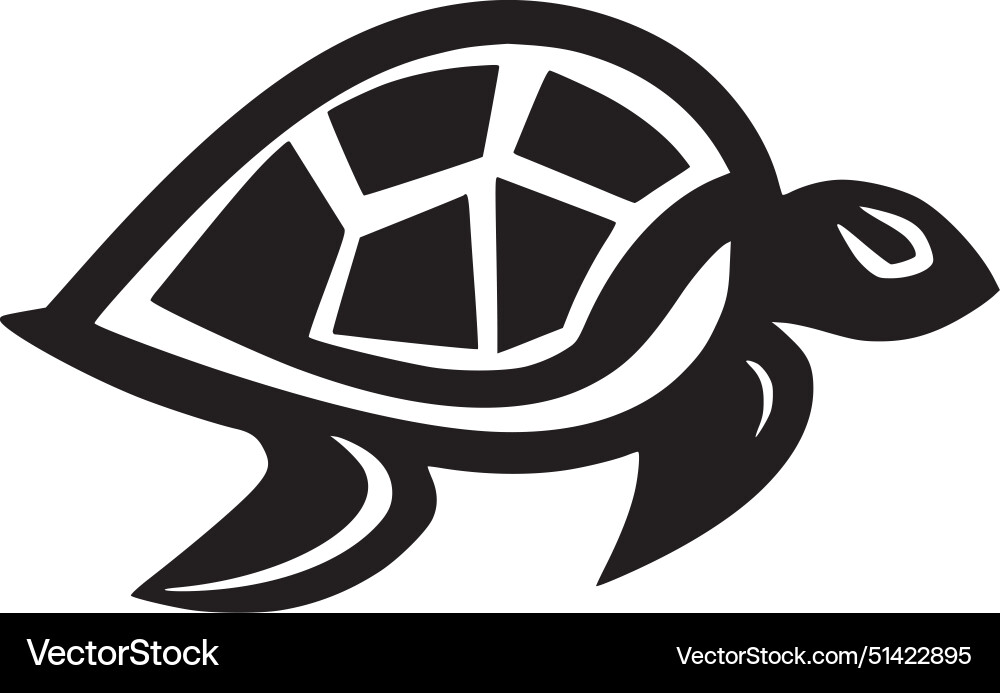 Turtle - minimalist and flat logo Royalty Free Vector Image