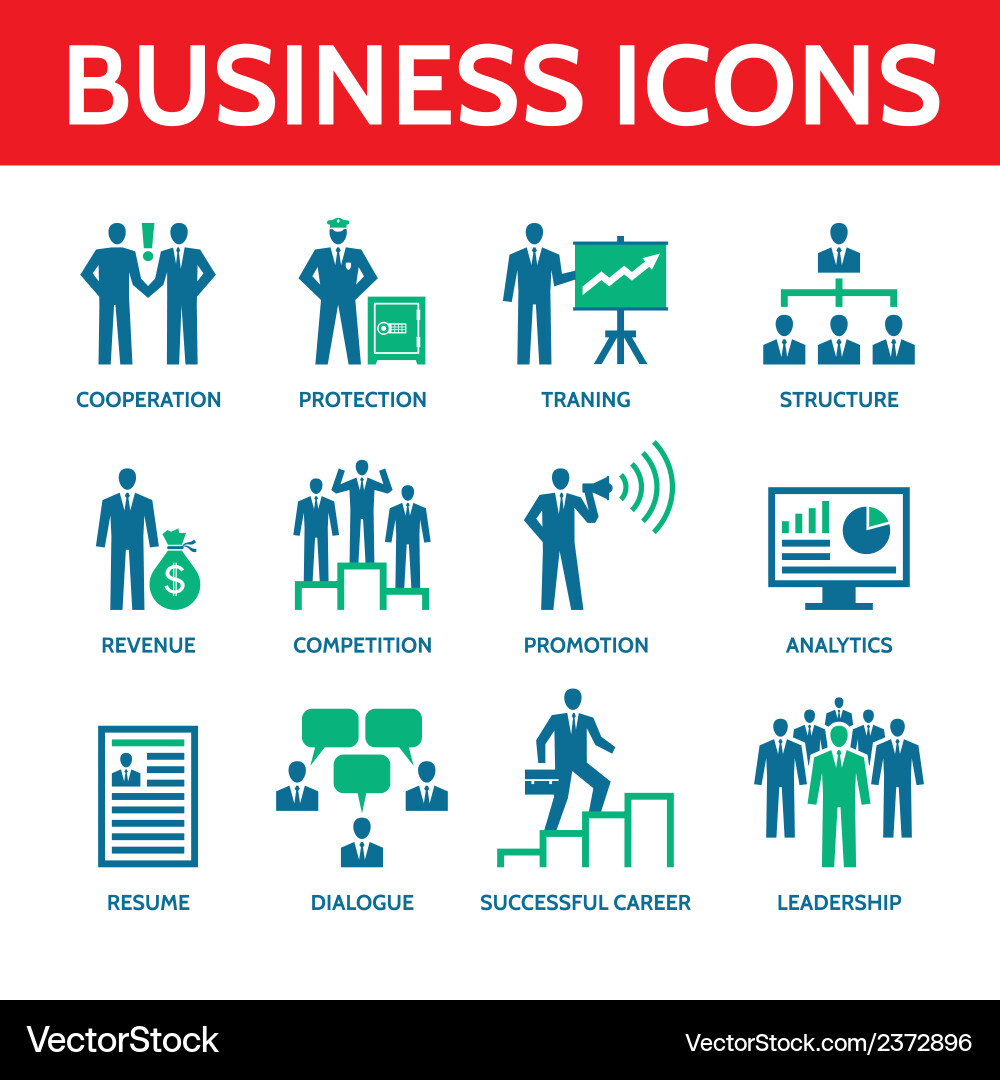 12 business icons - people Royalty Free Vector Image