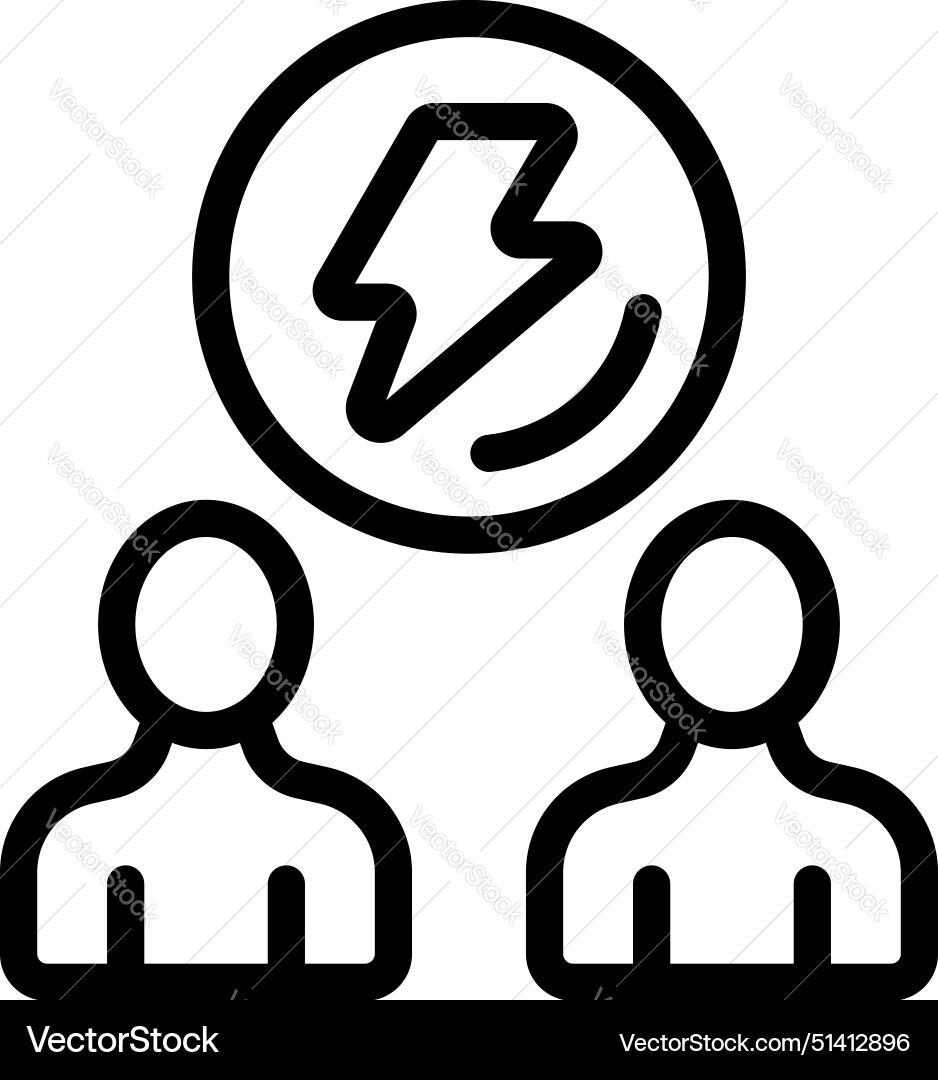 Black and white icon depicting two people with a Vector Image