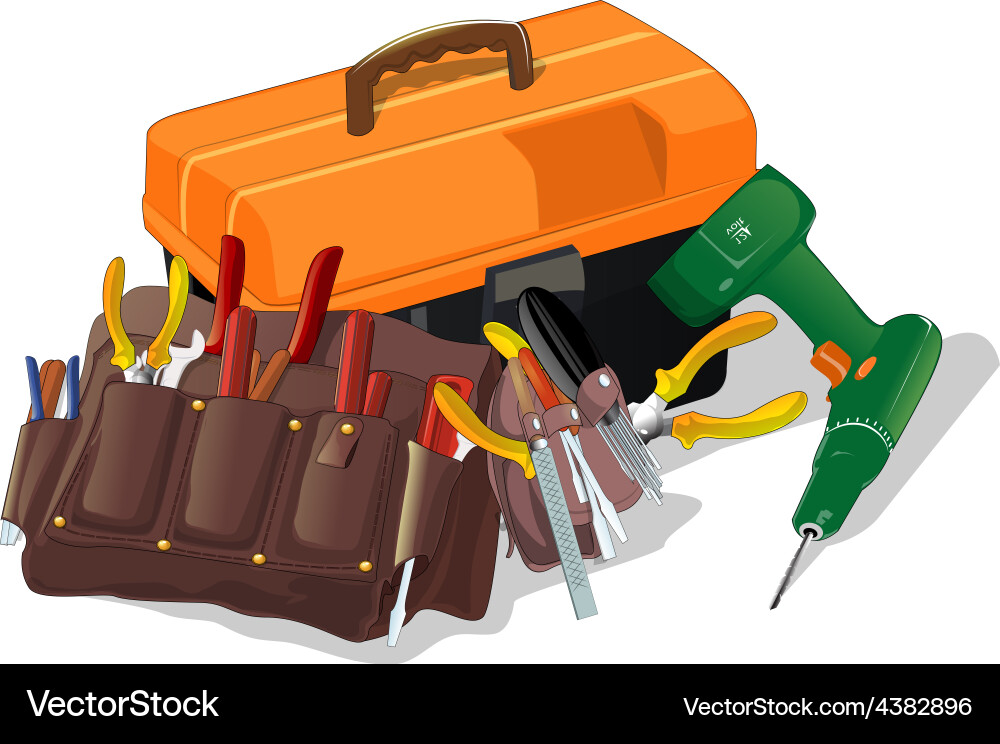 Box with tools Royalty Free Vector Image - VectorStock