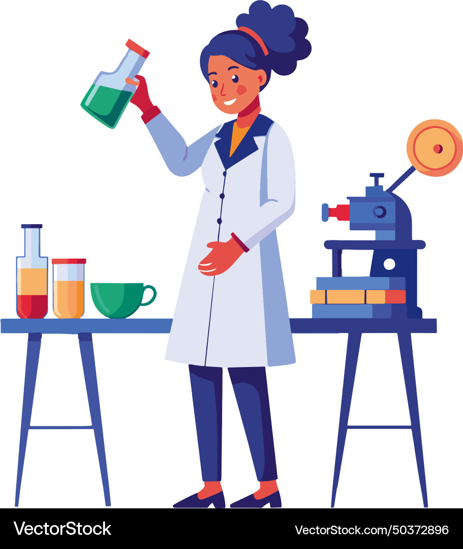 Chemical operator in his laboratory Royalty Free Vector