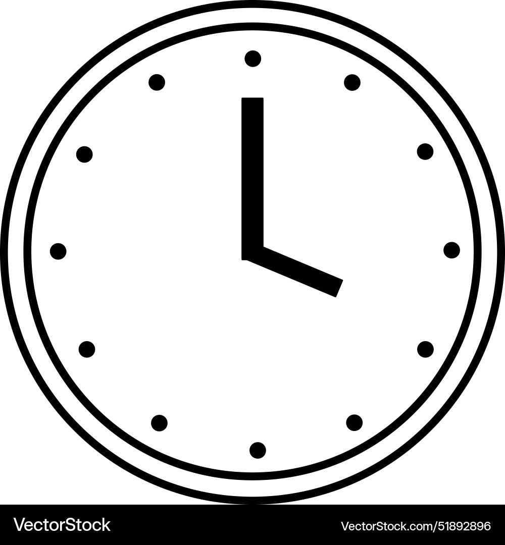 Clock time outline icon Royalty Free Vector Image