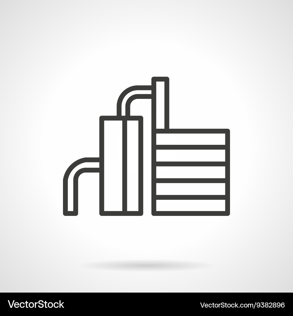 Gas processing plant black line icon Royalty Free Vector