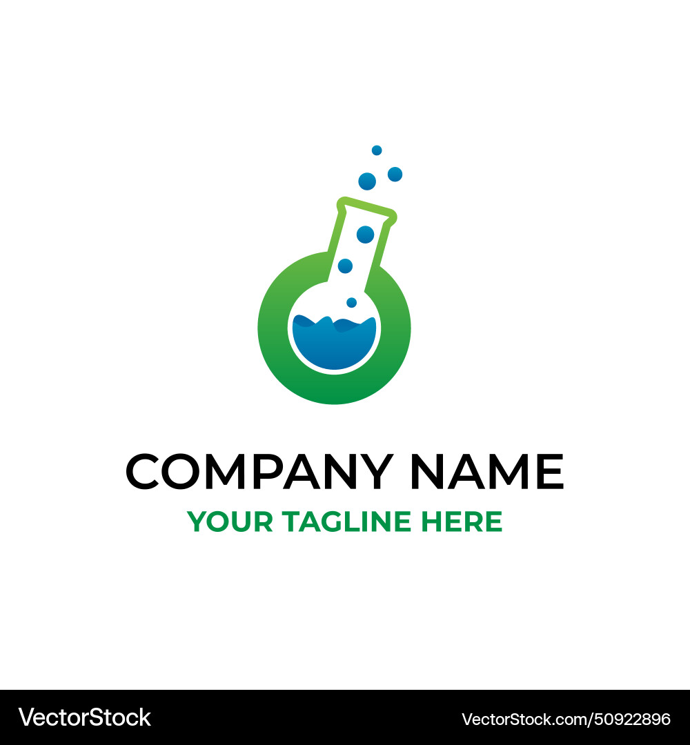 Lab chemistry tube logo Royalty Free Vector Image