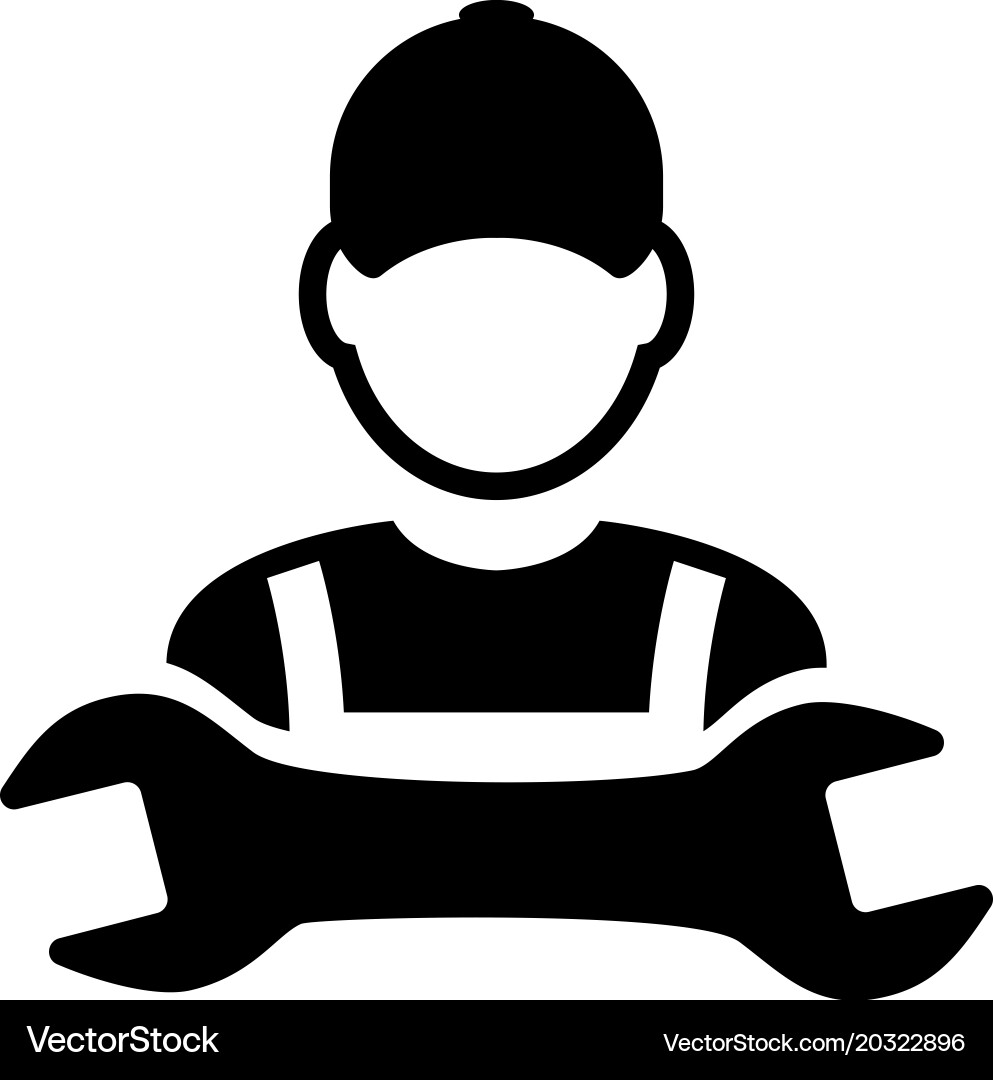 Mechanic icon on duty Royalty Free Vector Image