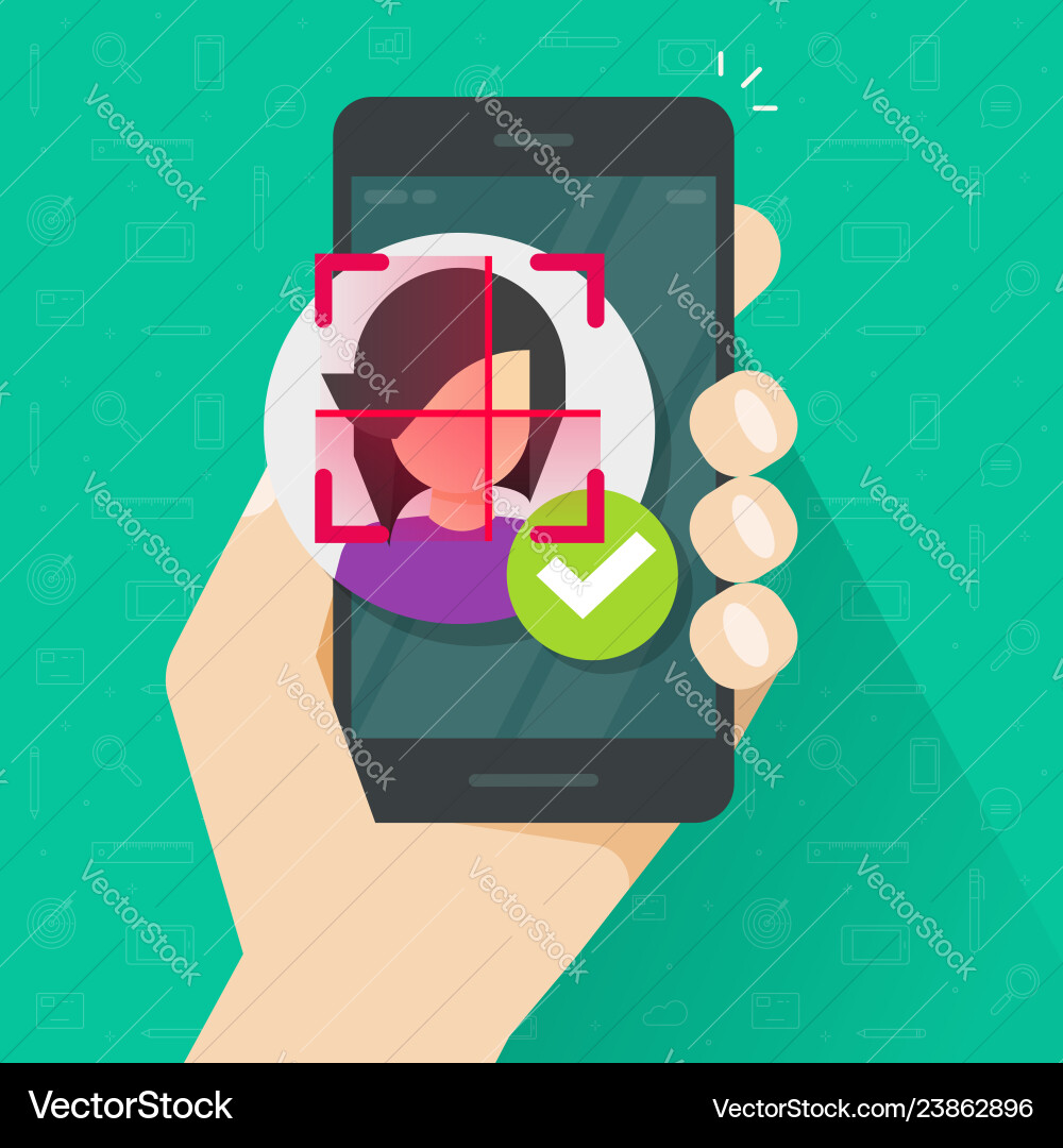 Mobile Face ID Security Royalty Free Vector Image