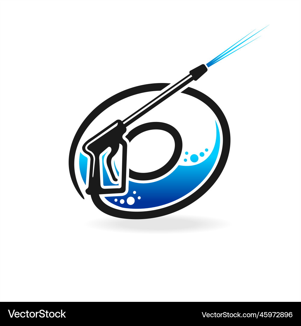 Power wash logo with letter o concept Royalty Free Vector