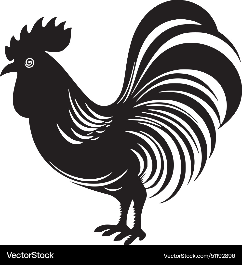 Rooster - minimalist and simple silhouette Vector Image
