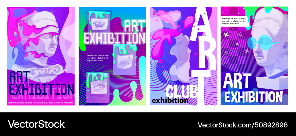 Set of art exhibition posters Royalty Free Vector Image