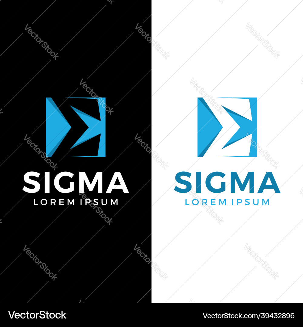 Sigma greek symbol logo letter icon Royalty Free Vector