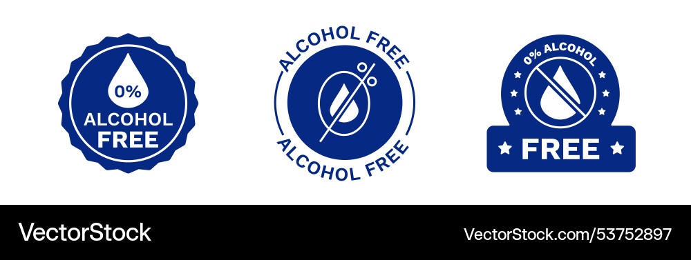 Blue alcohol free sticker safe planet logo Vector Image