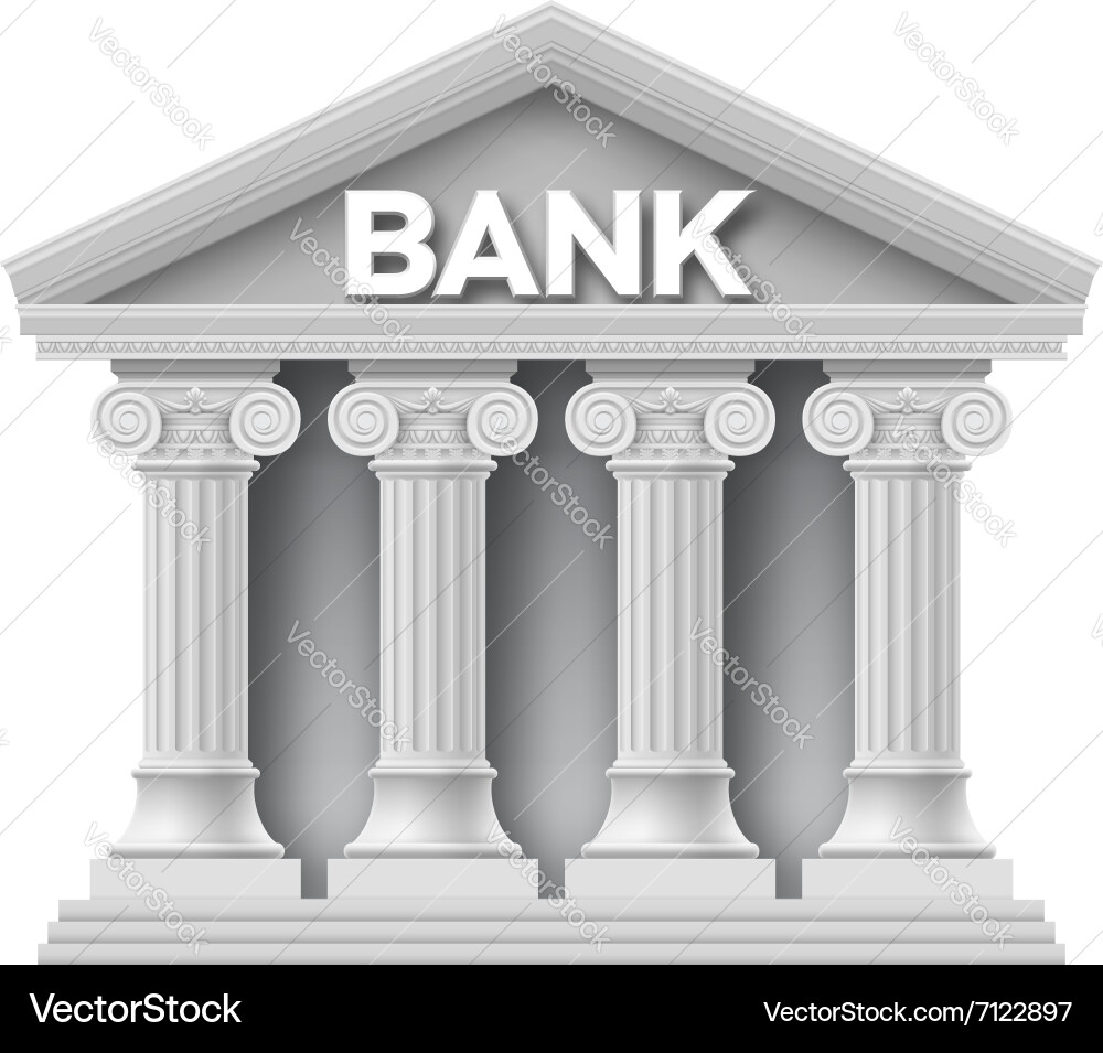 Classical Bank Facade Royalty Free Vector Image