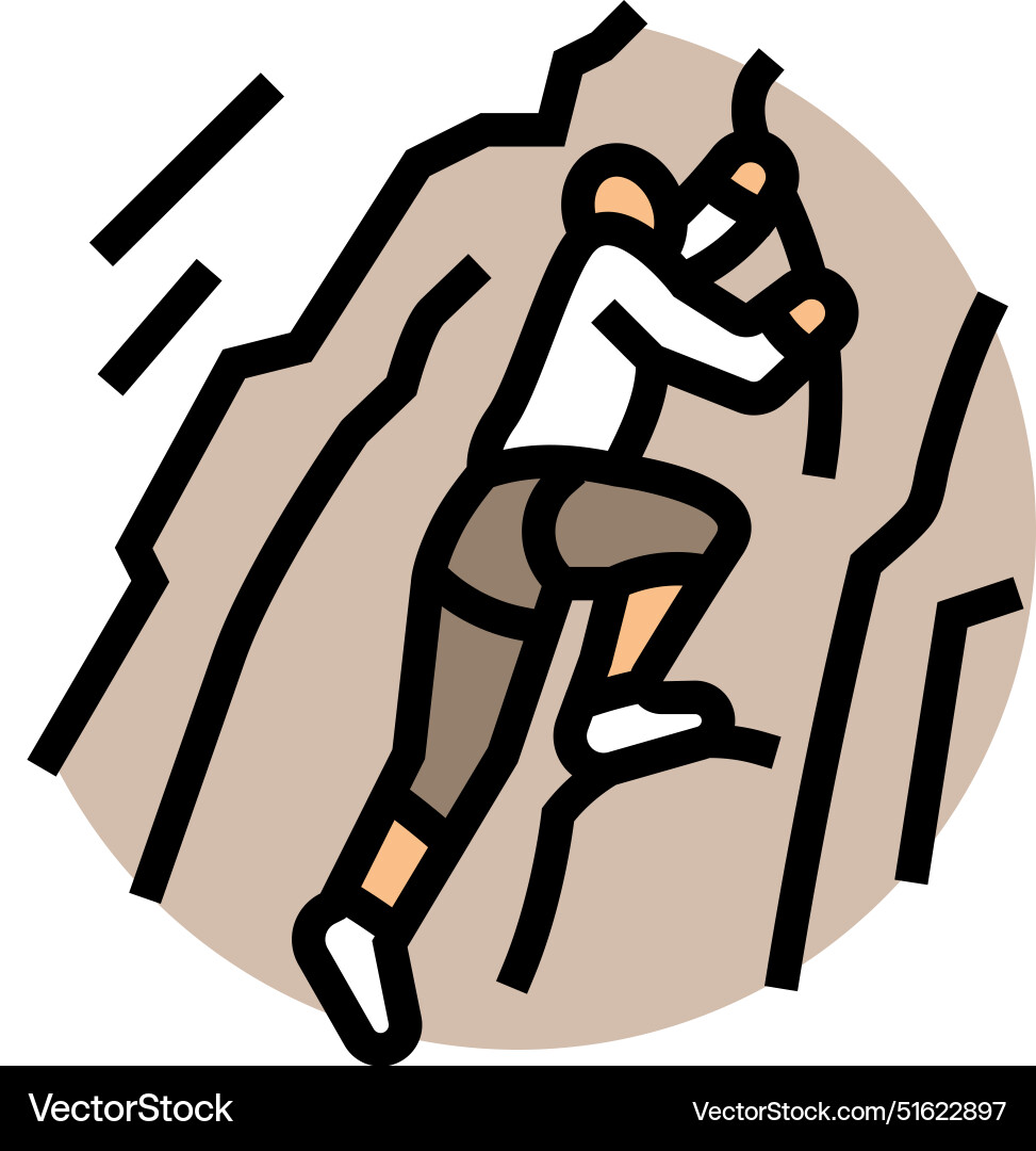 Climbing mountain progress color icon Royalty Free Vector