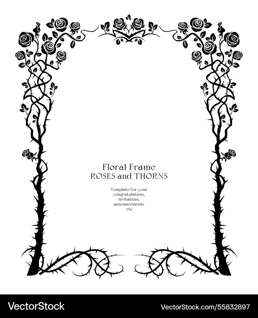 Elegant Rose Arch Frame Royalty Free Vector Image