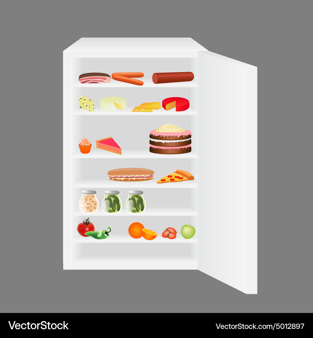 Full fridge Royalty Free Vector Image - VectorStock