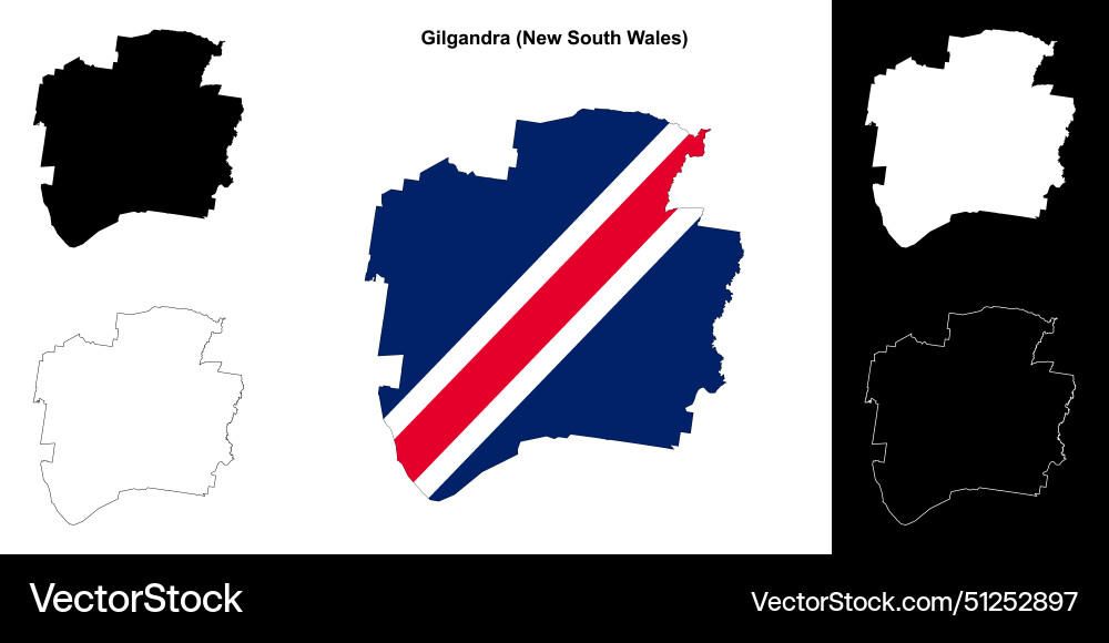 Gilgandra outline map Royalty Free Vector Image