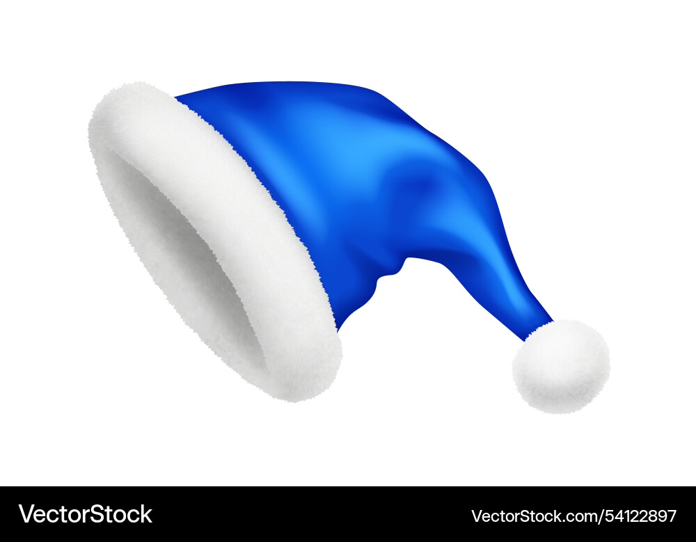 Indigo santa claus hat realistic Royalty Free Vector Image
