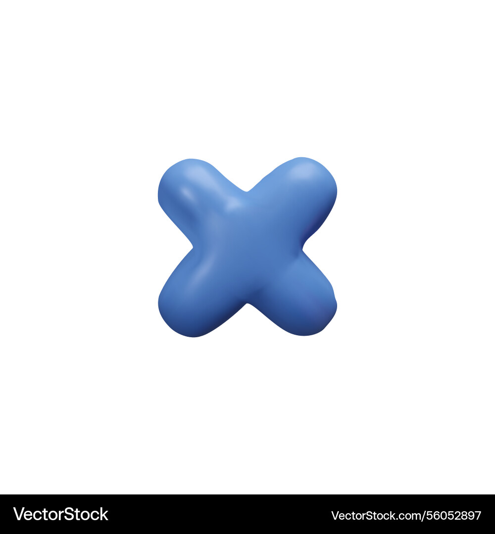 Multiply math operation 3d plastic style Vector Image