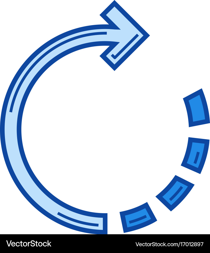 Rotate object line icon Royalty Free Vector Image