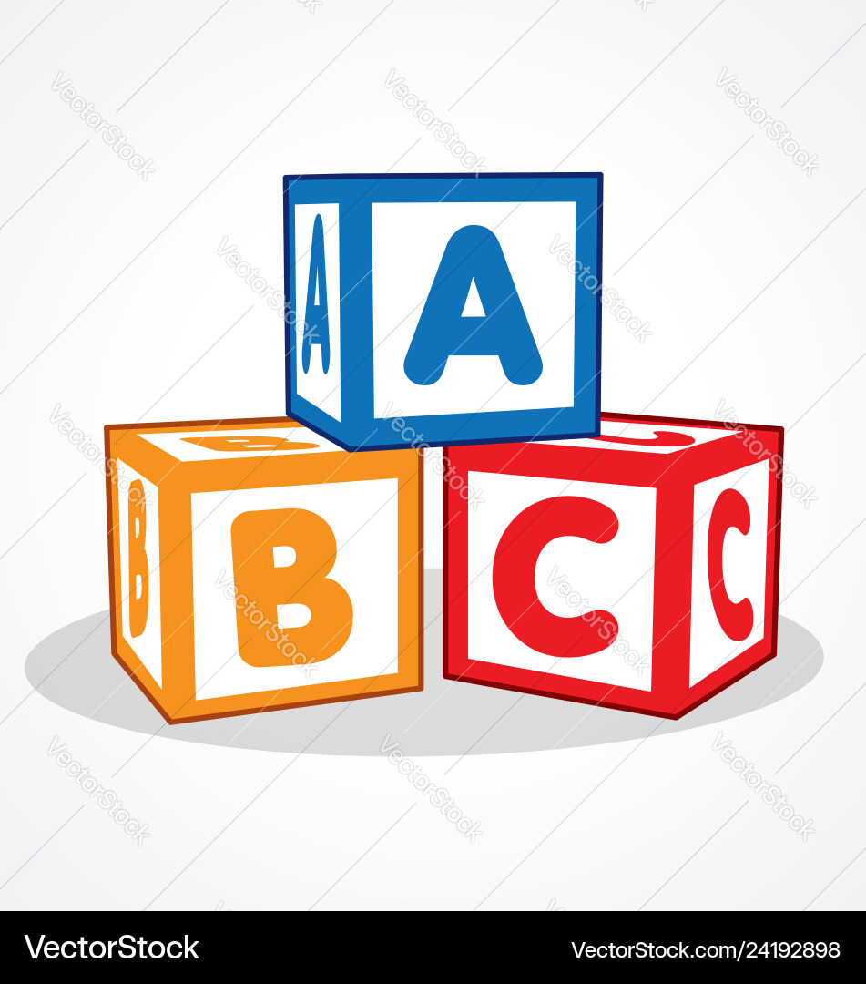 Colorful ABC Letter Blocks Royalty Free Vector Image